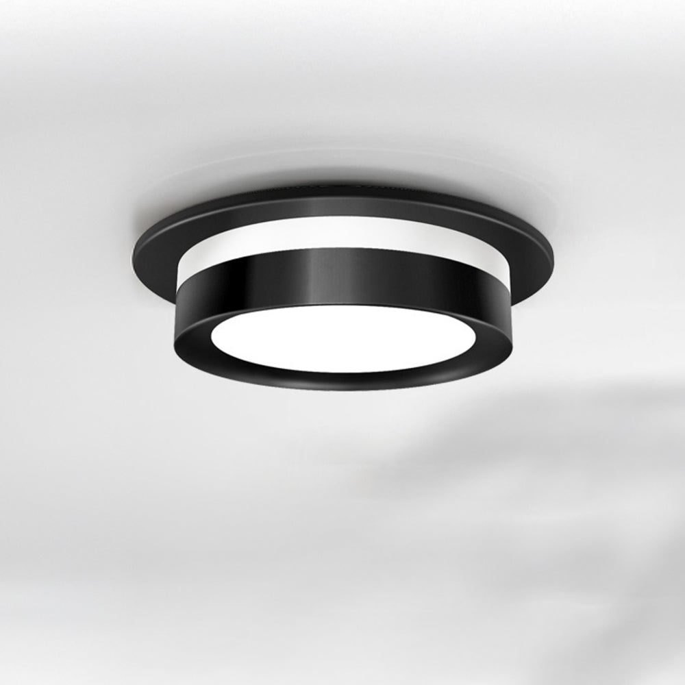 Sleek Black Acrylic LED Ceiling Downlights for Hallway - Modern Compac
