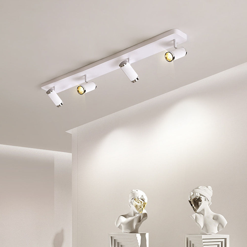 Sleek White LED Track Lighting System - Modern Metal Design for Versat